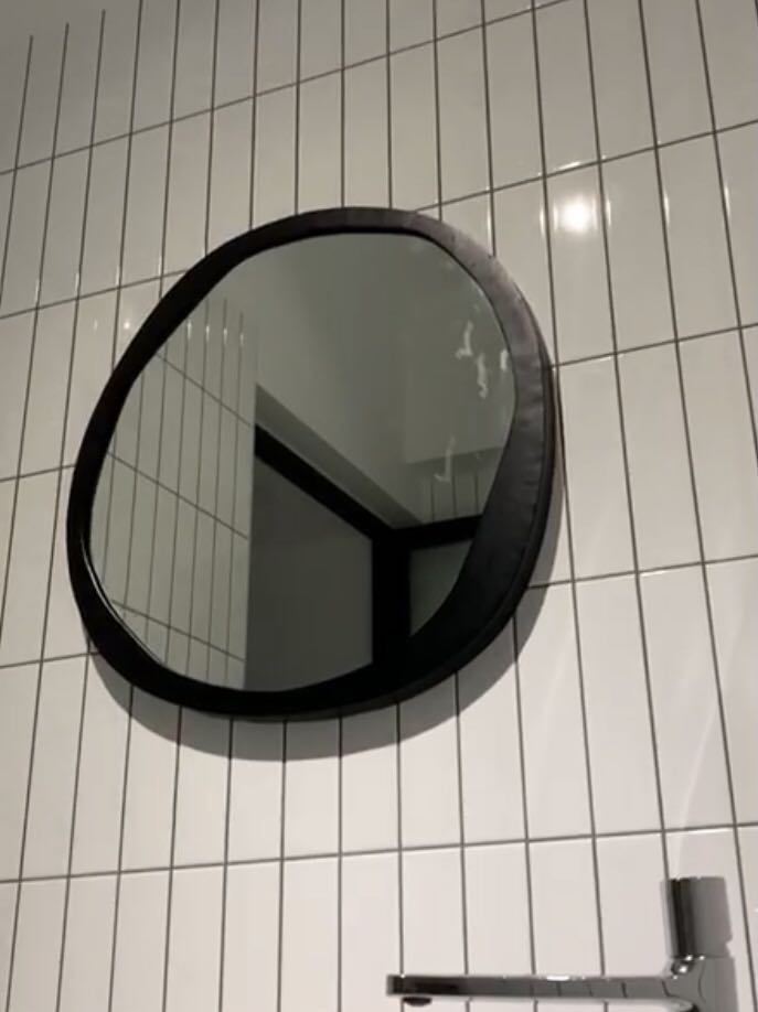 gun metal finish mirror (interesting shape!), Furniture & Home Living ...