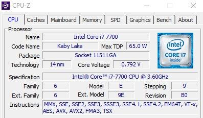 Intel(R) Core(TM) i7-7700 (Kaby Lake) CPU @ 3.60GHz, Computers & Tech ...