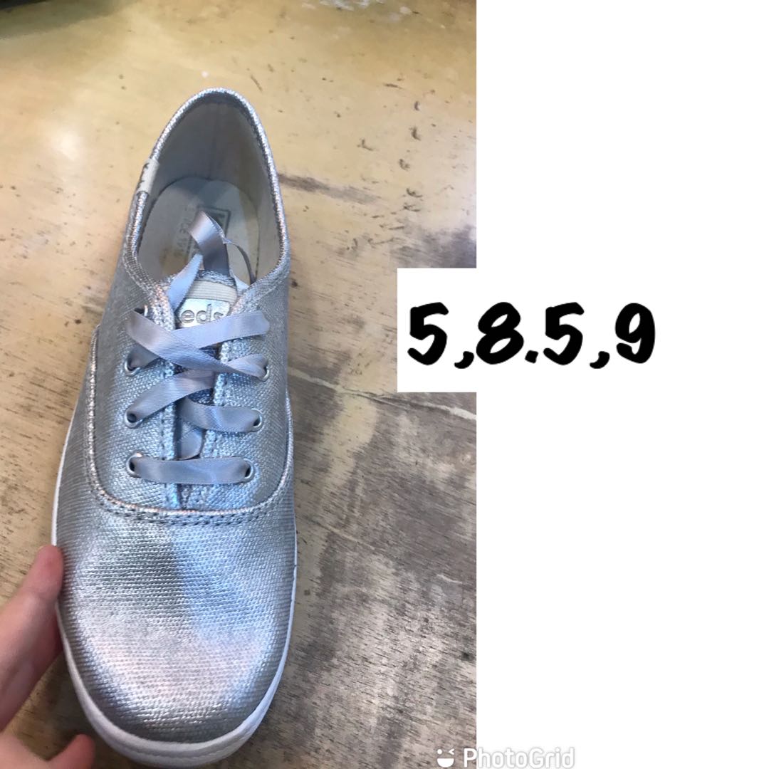 Keds Metallic Silver, Women's Fashion, Footwear, Sneakers on Carousell