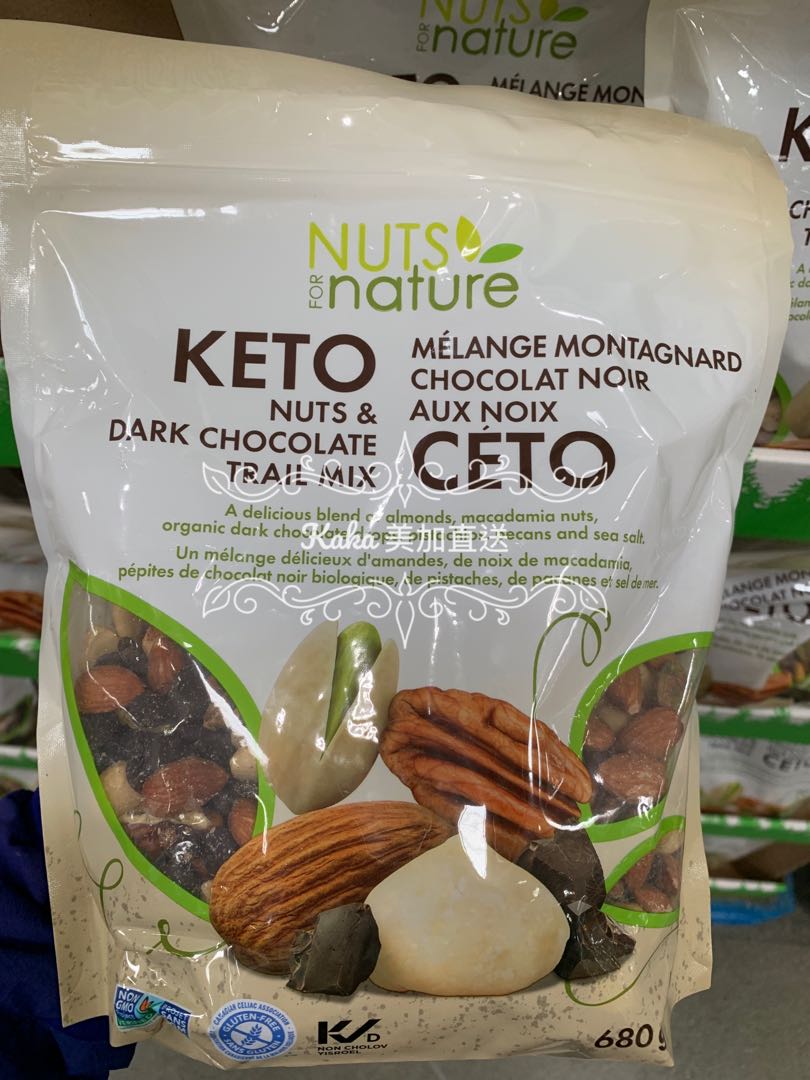 (預購) Keto Nuts For Nature Keto Nuts & Dark Chocolate Trail Mix, 680 g ...