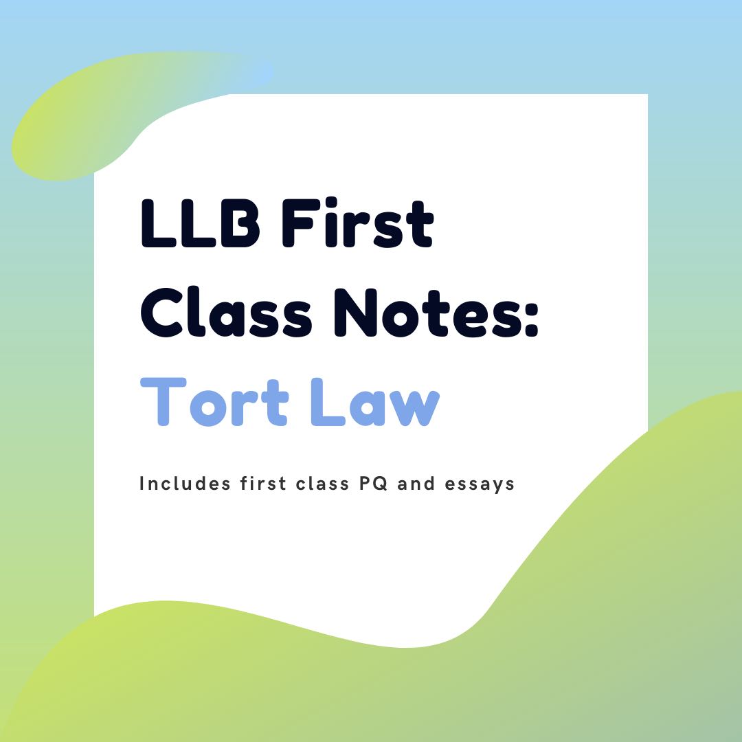 LLB First Class Tort Law Notes (2020-21), 興趣及遊戲, 書本 & 文具, 書本及雜誌 - 補充練習 ...