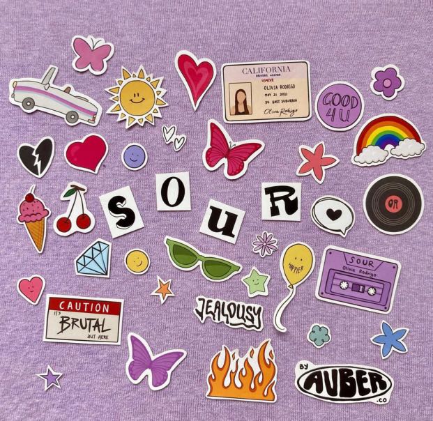 olivia rodrigo sour stickers, Hobbies & Toys, Stationery & Craft, Art ...