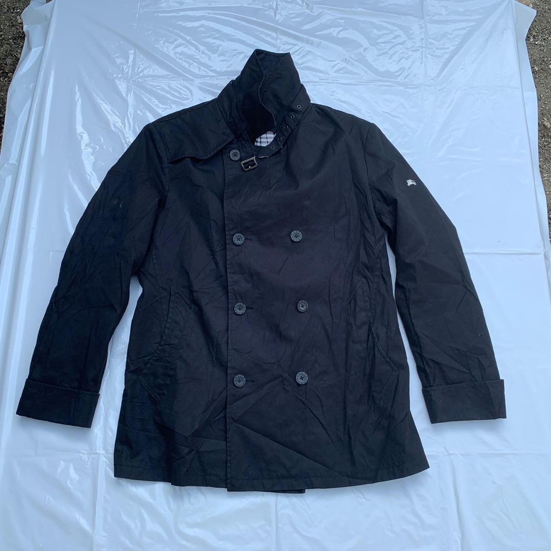 PO BURBERRY BLACK LABEL TRENCH COAT JACKET FORMAL ATTIRE LARGE BLACK ...