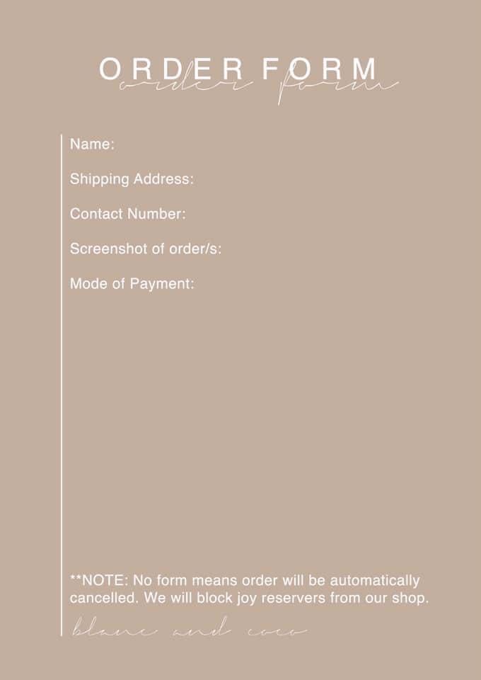 PSA: ORDER FORM, Announcements on Carousell