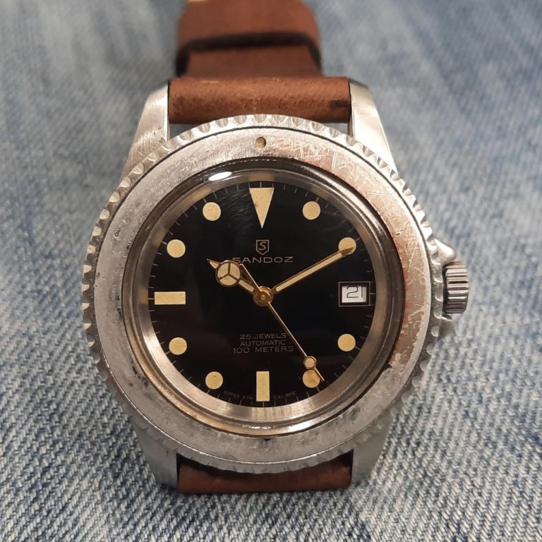 Sandoz 1953-D-70-8 "Submariner" 25 Jewels Automatic Watch, Men's Fashion, Watches & Accessories ...
