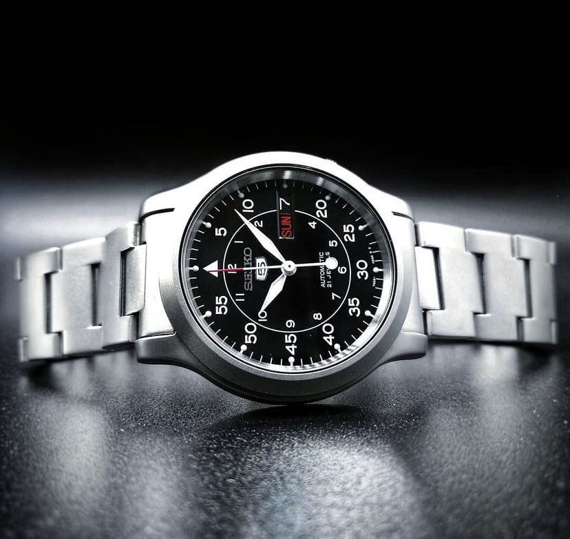 Seiko 5 SNK809 Aviator Steel Automatic Watch SNK809K1 Brand New, Men's ...