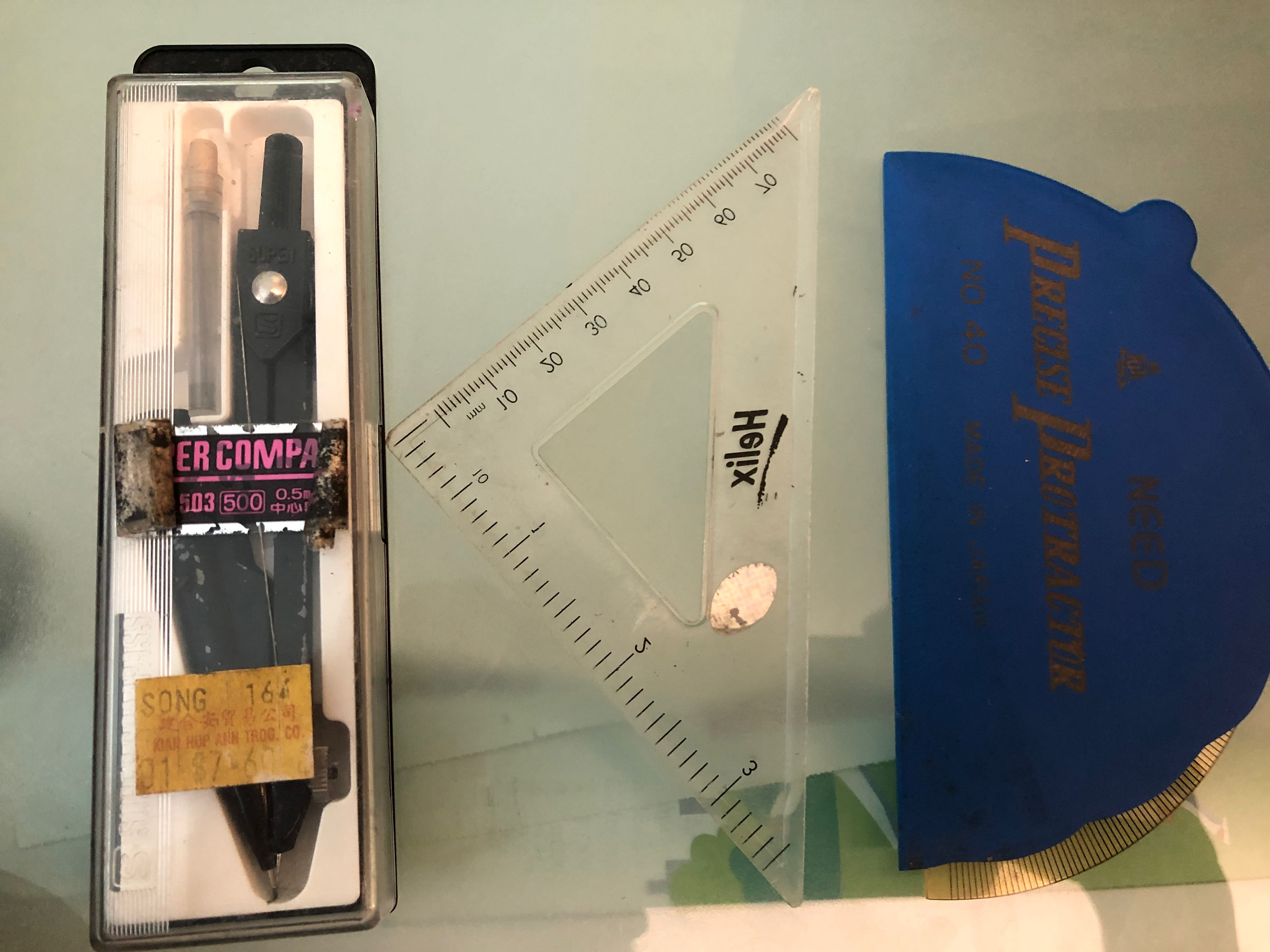Set square and Compass Set, Hobbies & Toys, Stationery & Craft ...