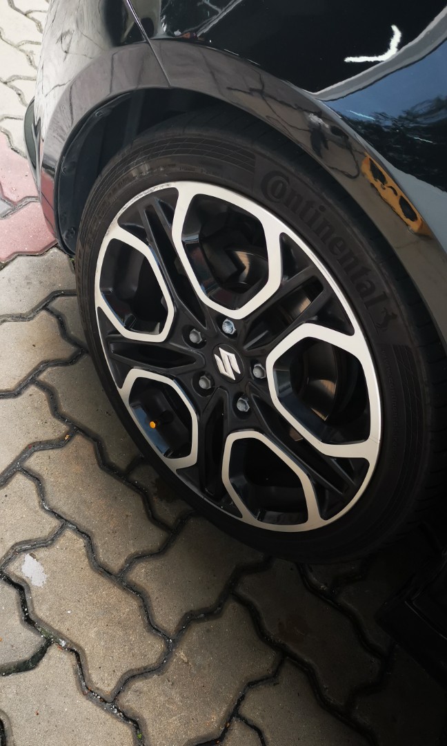 Stock 17 inch zc33s rim with ContiSport tyre, Car Accessories, Tyres ...