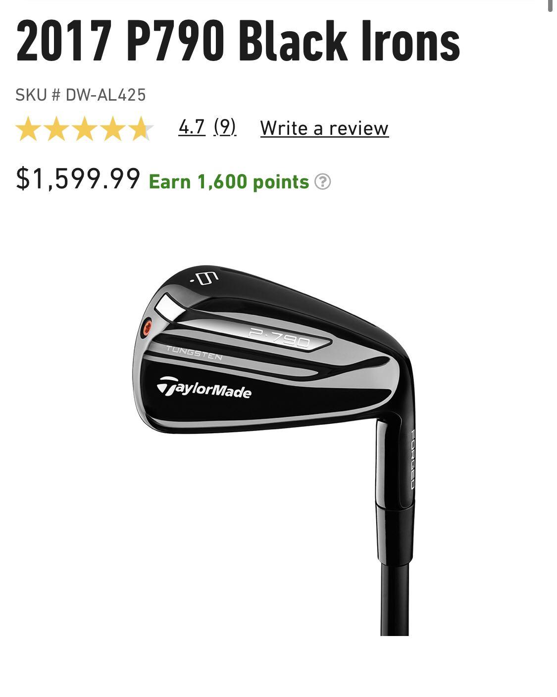Taylormade P790 Black Edition Golf Irons (5-P), Sports Equipment ...