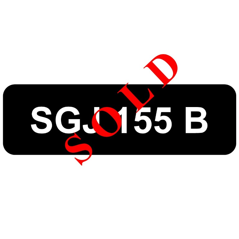 3 Digit Car Number Plate for Sale: SGJ 155 B (SGJ155B), Car Accessories ...
