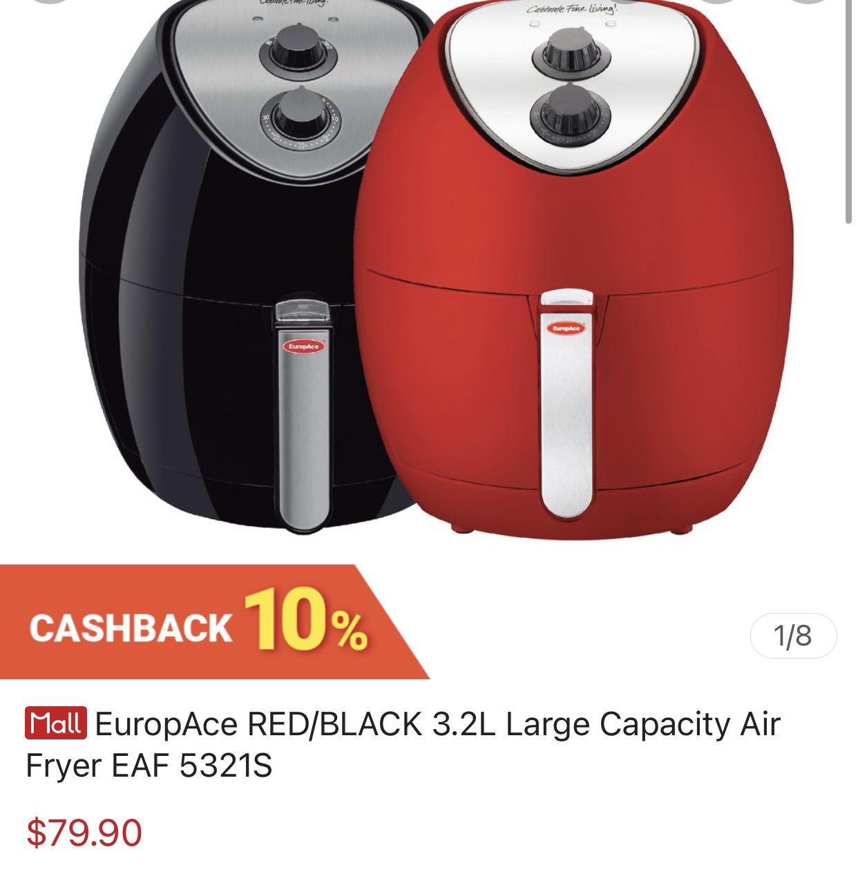 BRAND NEW EuropAce Airfryer (Red), TV & Home Appliances, Kitchen ...