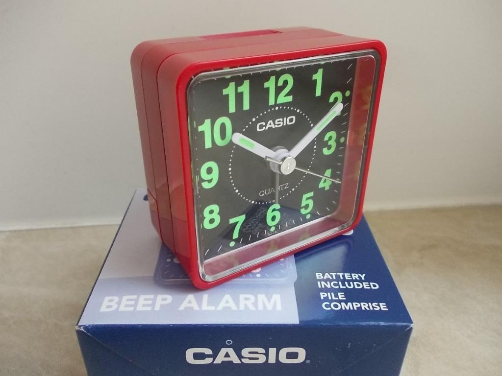 CASIO ORIGINAL BEEP ALARM TABLE CLOCK TQ-140-4D RED COLOR, Furniture ...