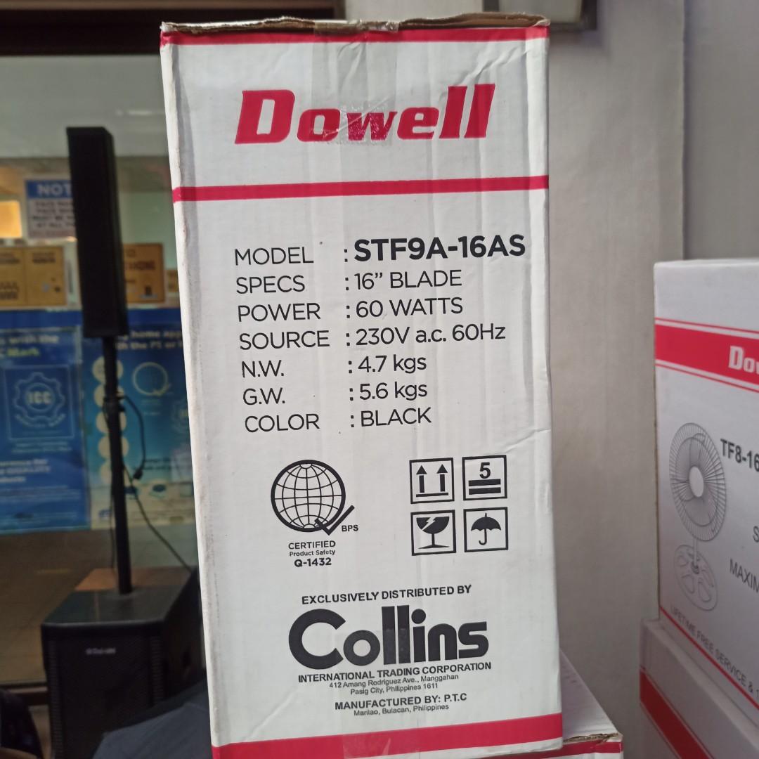 Dowell 16 inches electric fan banana blade stand fan blue and black ...