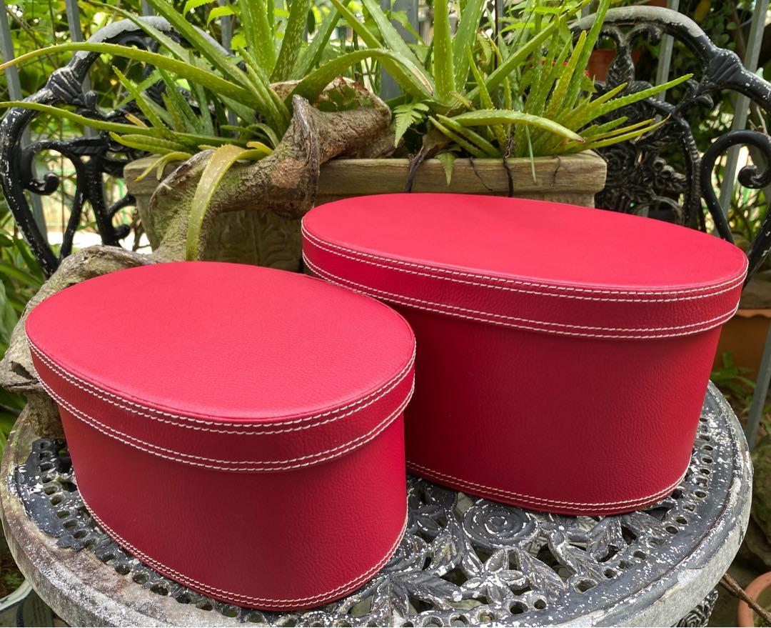 Elegant Red Storage Boxes, Gift Boxes, Special Oval shape, available in ...