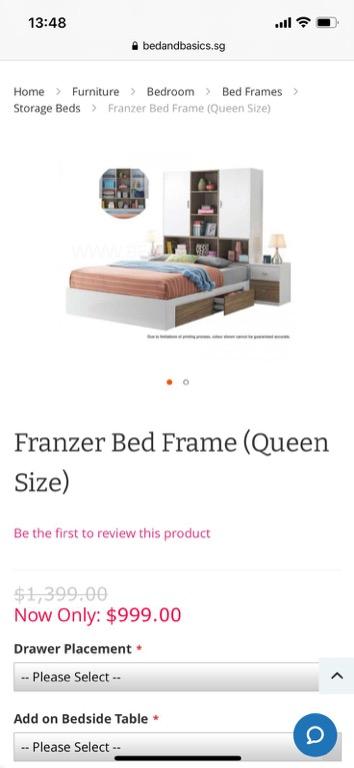 Franzer bed frame with loads of storage, Furniture & Home Living ...