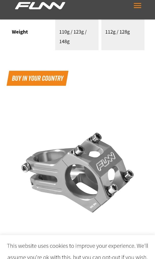 Stem FUNN (FUNNDURO) TITANIUM ORIGINAL U.S. Made, Sports Equipment ...