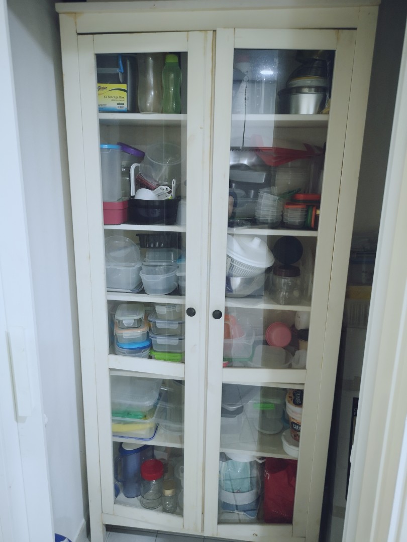 Ikea 6-Tier Shelf (Glass door) / Bookshelf / Bookcase, Furniture & Home ...