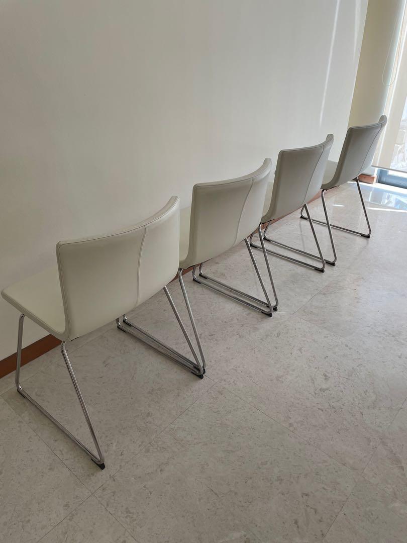 IKEA BERNHARD genuine leather dining chairs, Furniture & Home Living ...