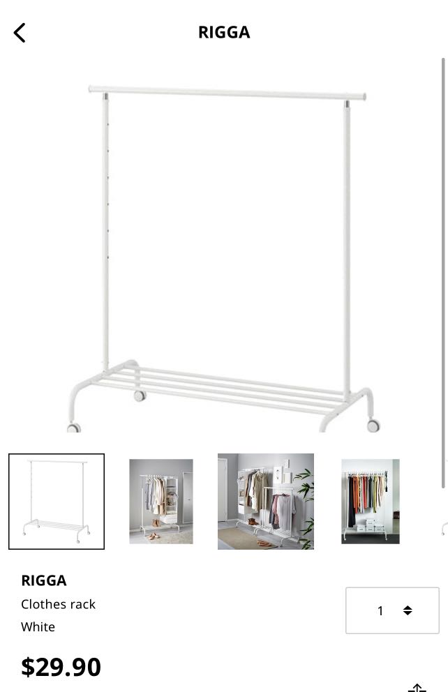 IKEA Rigga Clothes Rack, Furniture & Home Living, Furniture, Shelves ...