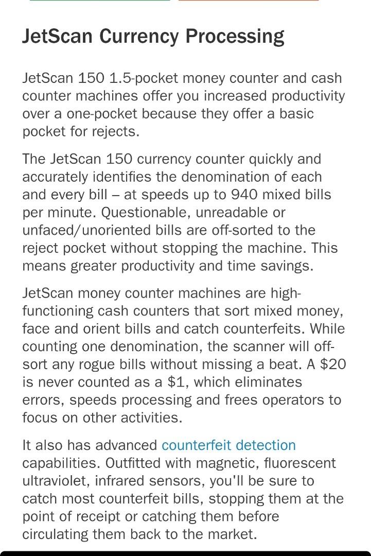 Jetscan 150 currency counter &scanner, Hobbies & Toys, Memorabilia & Collectibles, Currency on ...