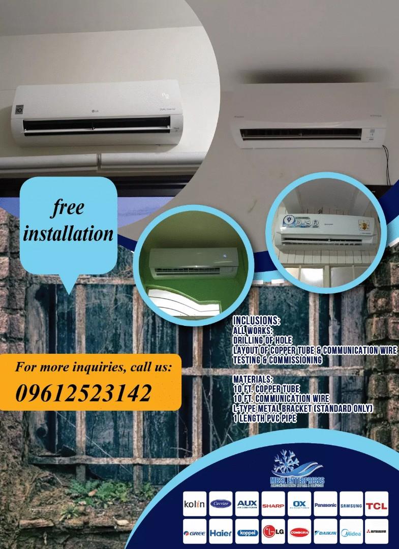 KOLIN STANDARD INVERTER SPLIT TYPE AIRCON WITH FREE INSTALLATION, TV ...