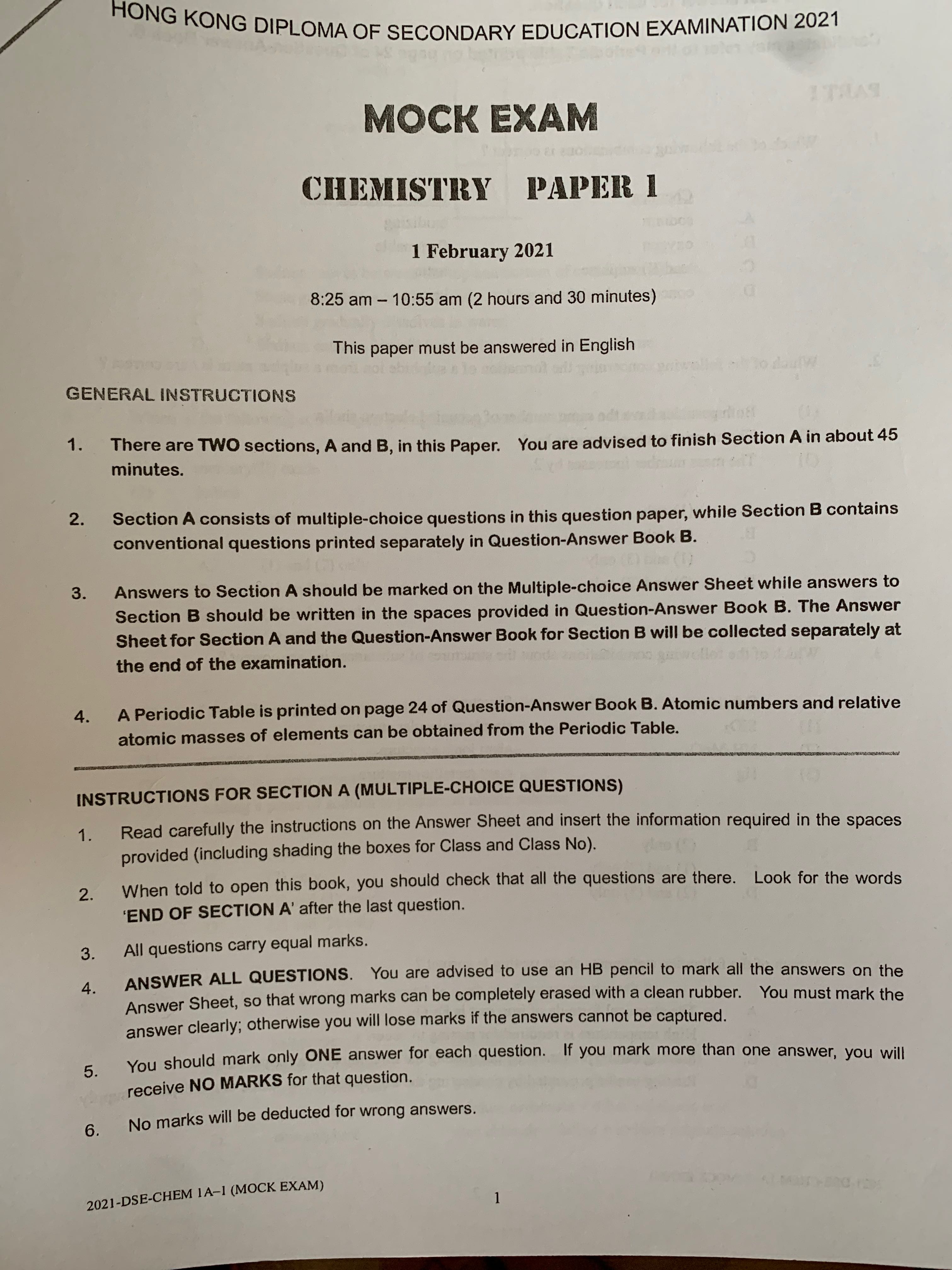 SPCC S6 mock exam paper, 興趣及遊戲, 書本 & 文具, 教科書 - Carousell