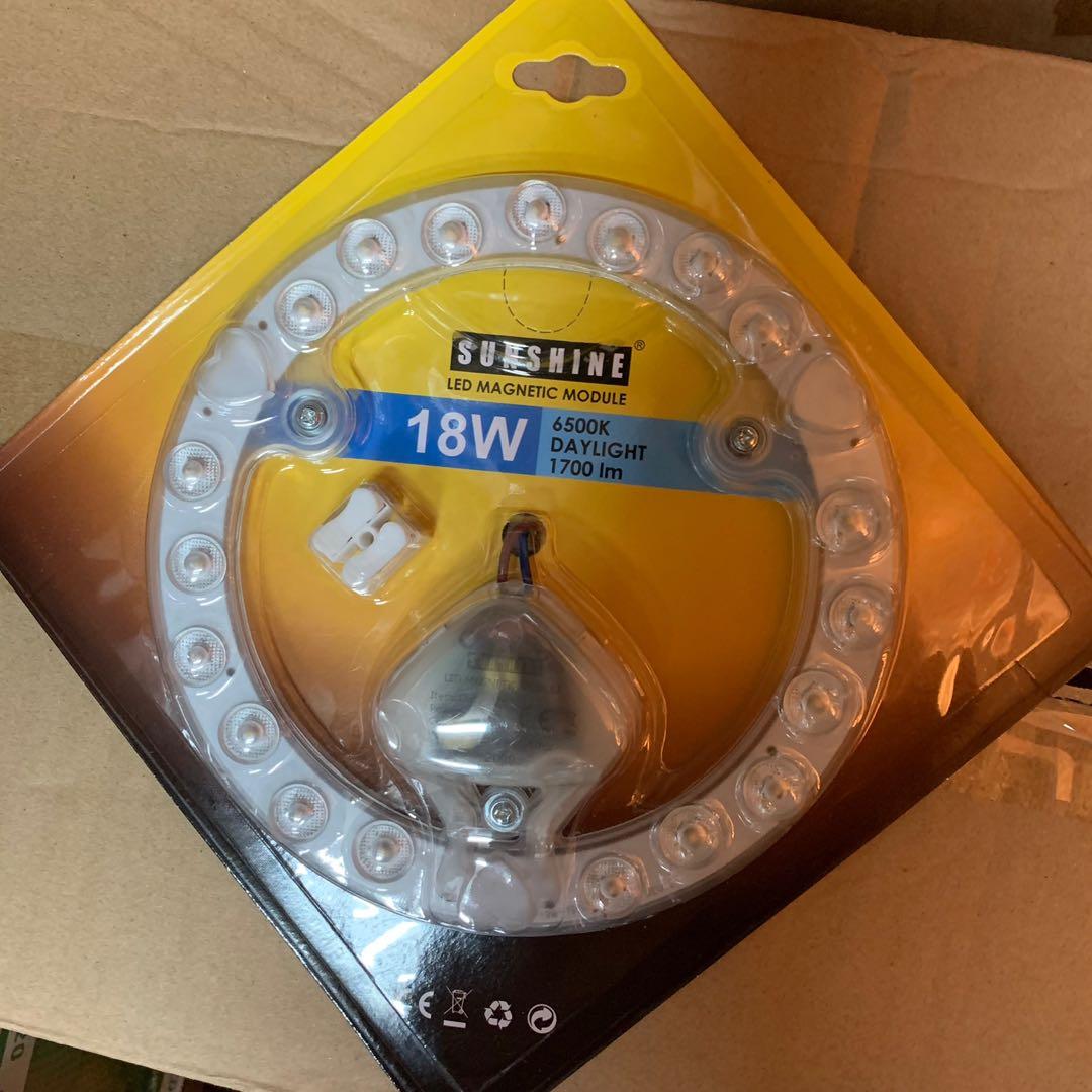 Sunshine LED 18w 1700lm 6500k daylight 白光 220v 磁石吸頂燈模組, 傢俬＆家居, 燈飾及風扇 ...