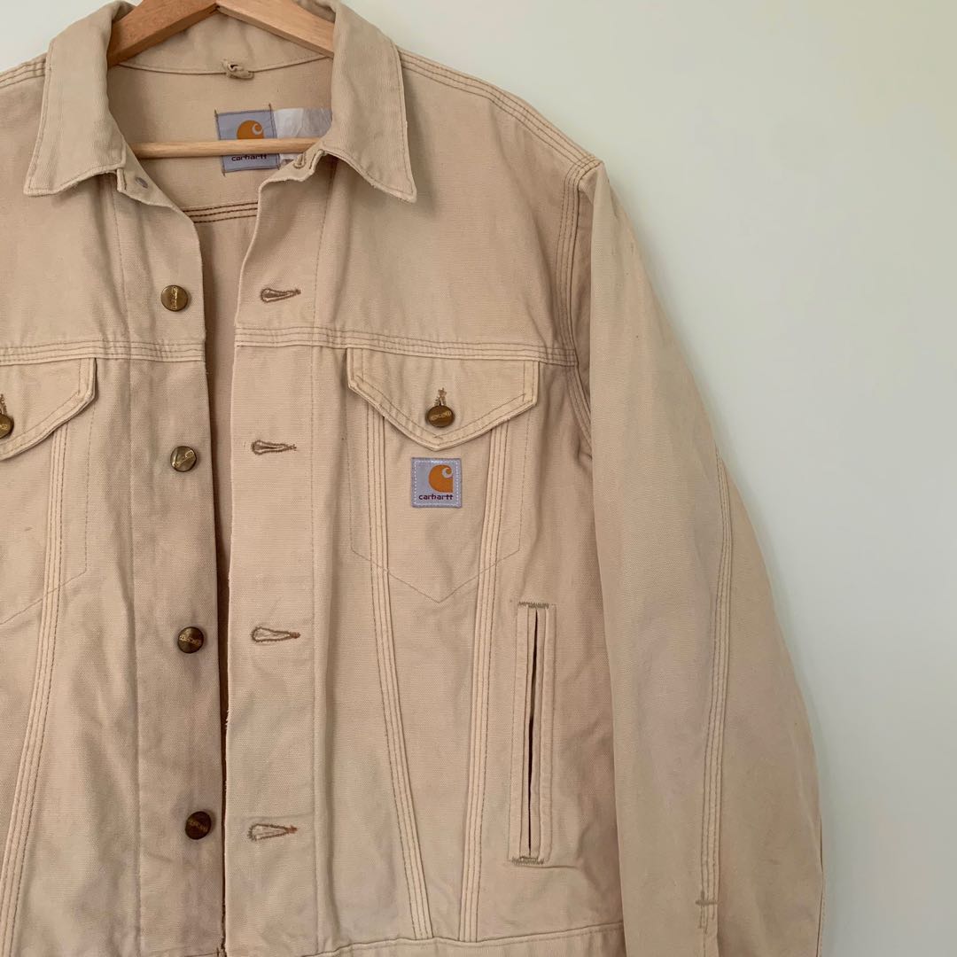 Vintage Carhartt Beige Jacket, Women's Fashion, Coats, Jackets and ...