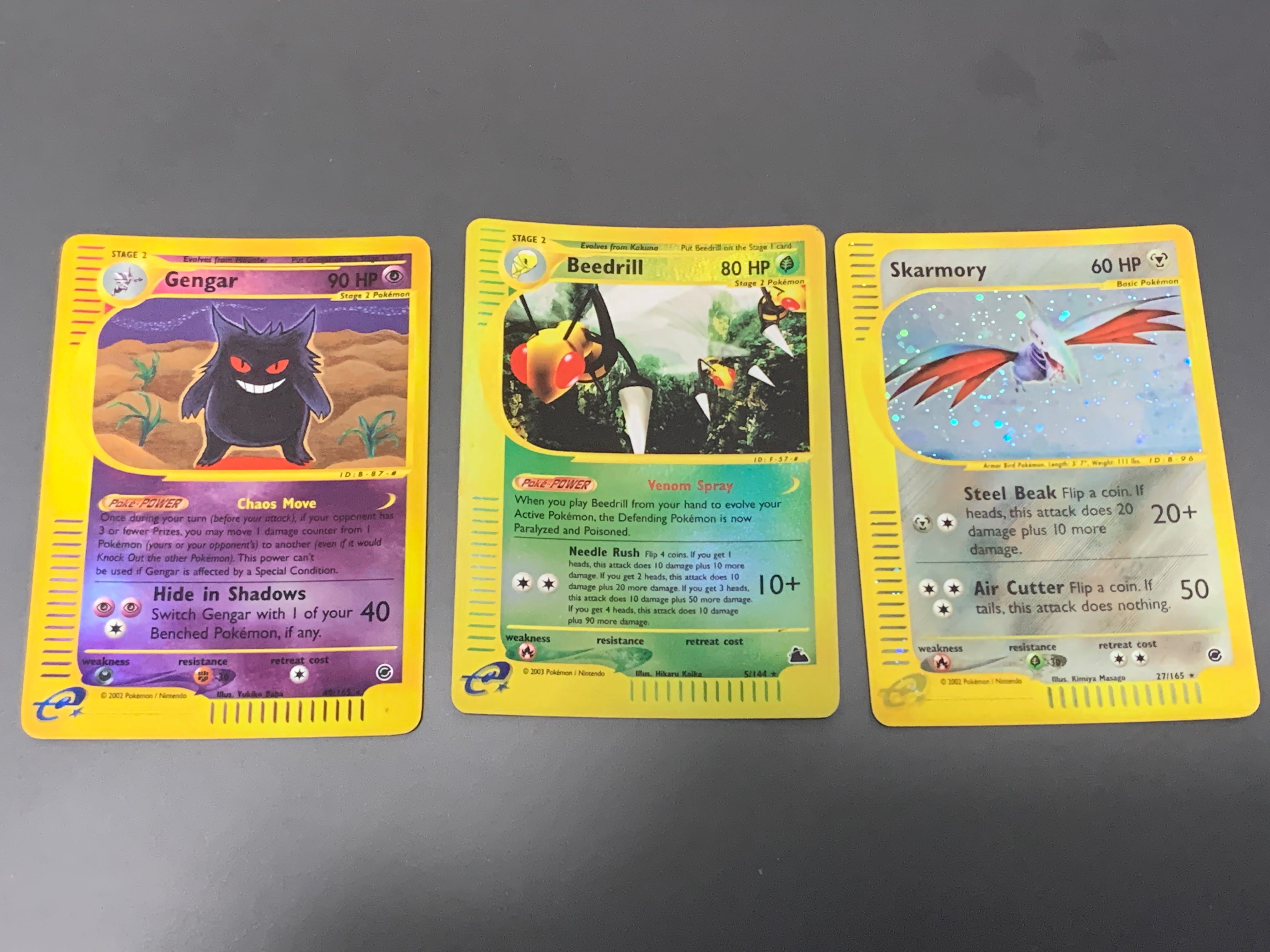 Vintage e-Series Pokemon Card - Gengar, Beedrill and Skarmory, Hobbies ...