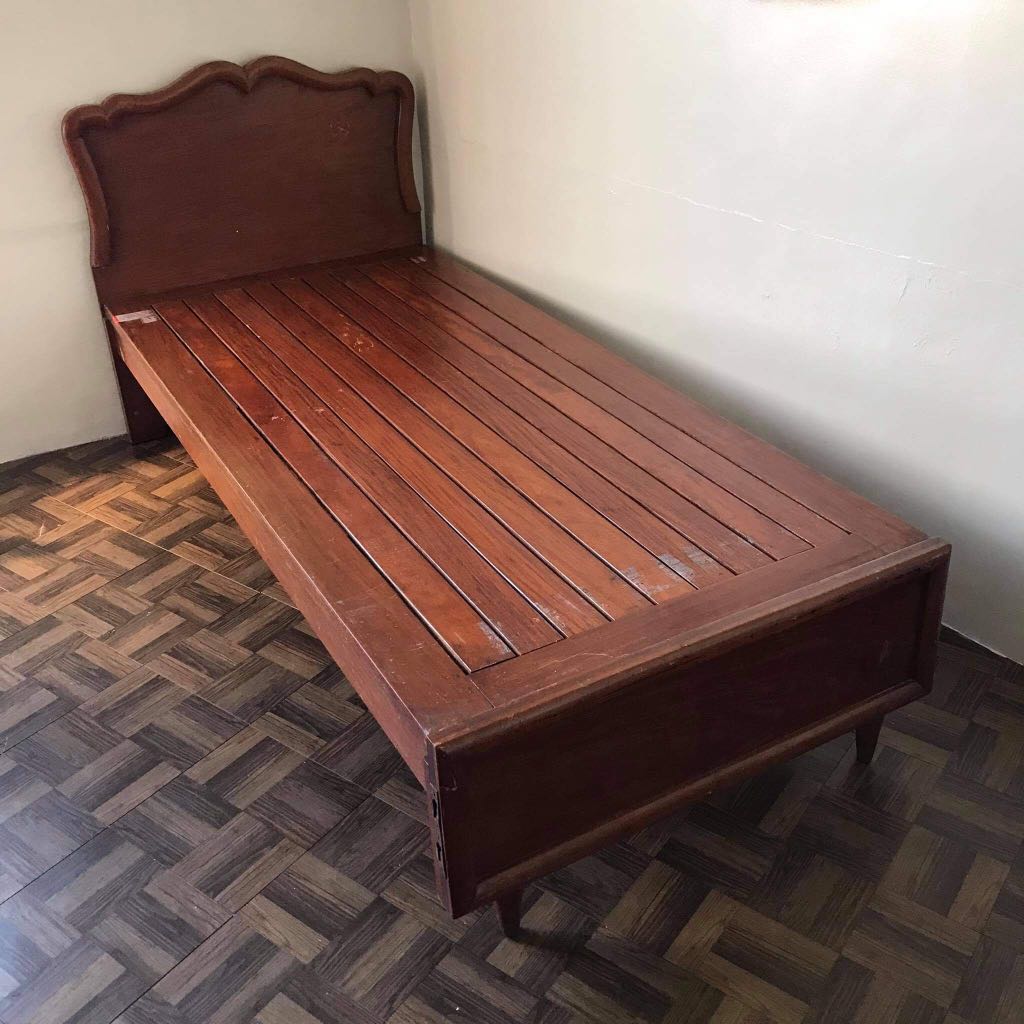 Vintage Narra Single Bed Frame, Furniture & Home Living, Furniture, Bed ...