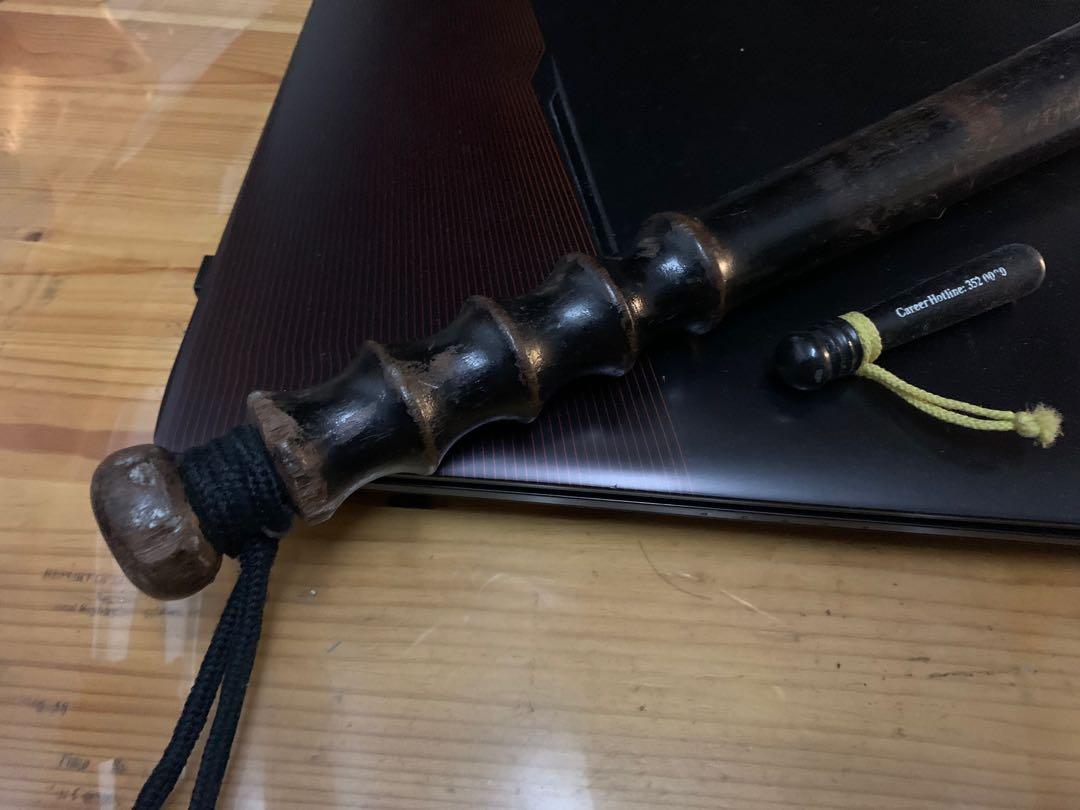 Vintage 70s Police Wooden Baton Full Sized and miniature baby baton ...