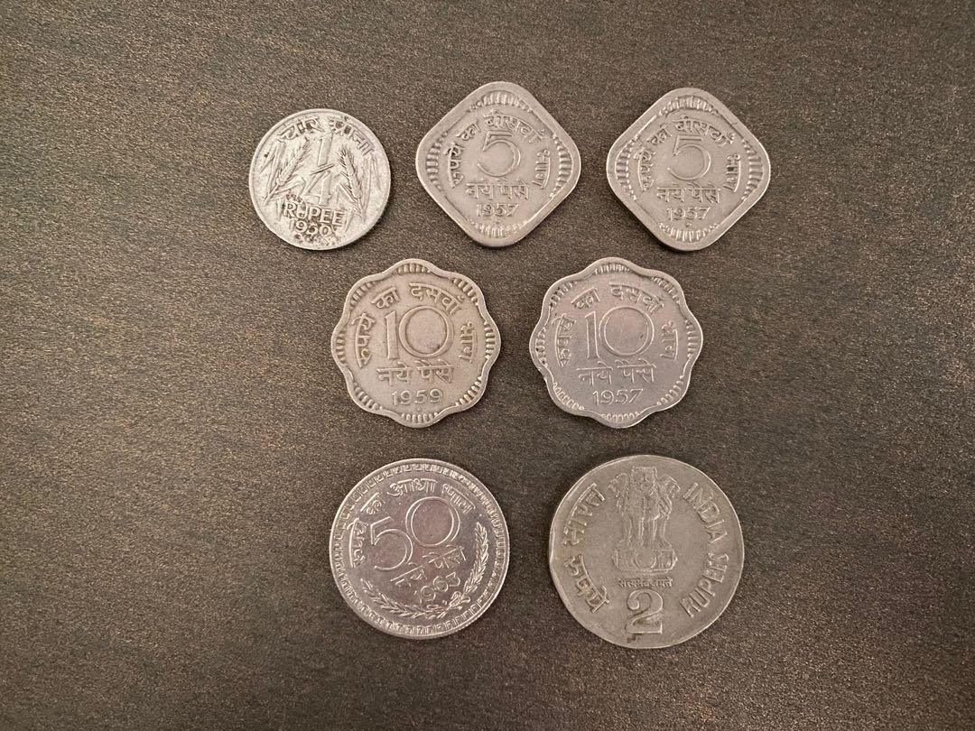 (7 coins) India Rupee 1950 1957 1959 1963 1995, Hobbies & Toys ...