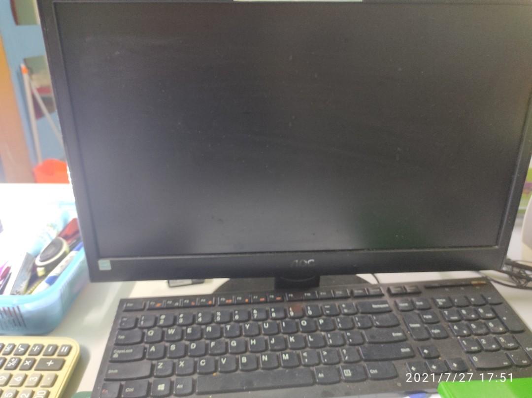 AOC MONITOR DESKTOP COMPUTER MONITOR SKRIN, Computers & Tech, Desktops ...