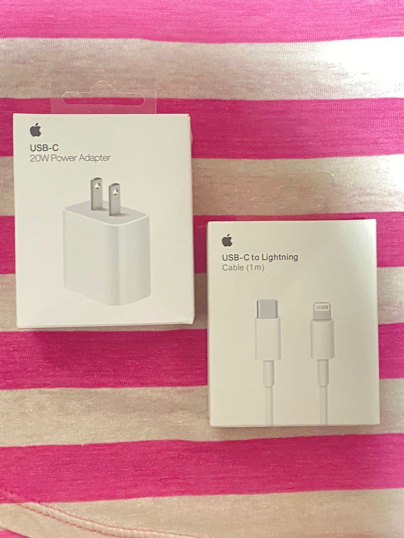 Apple iPhone Charger 20 watts adapter and Usb c to Lightning cable ...