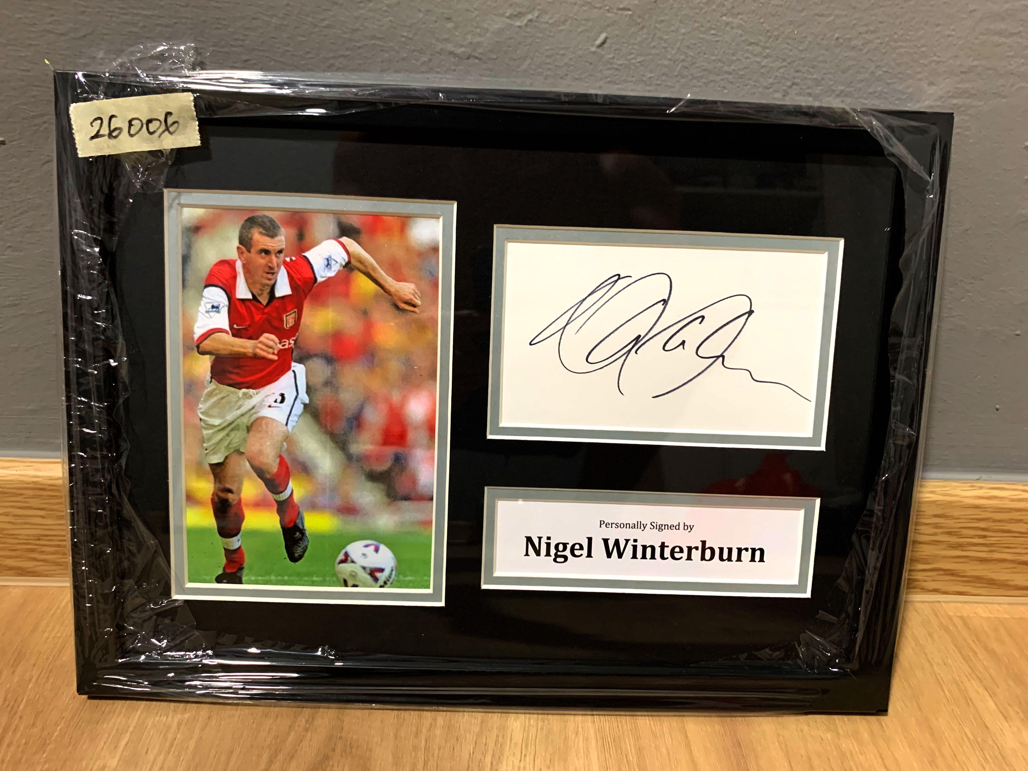 Arsenal FC Nigel winterburn frame signature, Hobbies & Toys ...