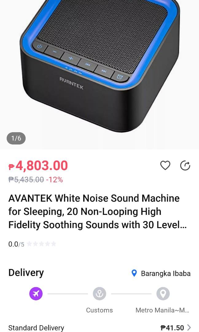 AVANTEK Noise Sound Machine for Sleeping, 20 Non-Looping High Fidelity ...
