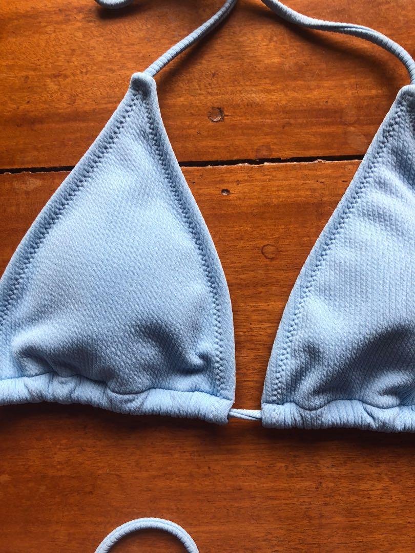 Blue ribbed string bikini, Women's Fashion, Swimwear, Bikinis ...