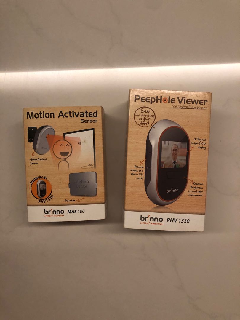 Brinno peephole viewer and motion activated sensor, Furniture & Home ...