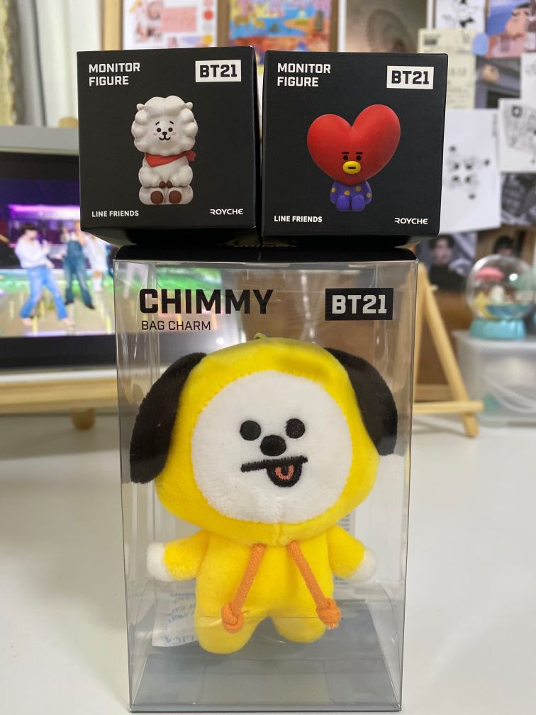 BT21 CHIMMY Bag Charm + RJ and TATA monitor figure authentic, Hobbies & Toys, Memorabilia ...