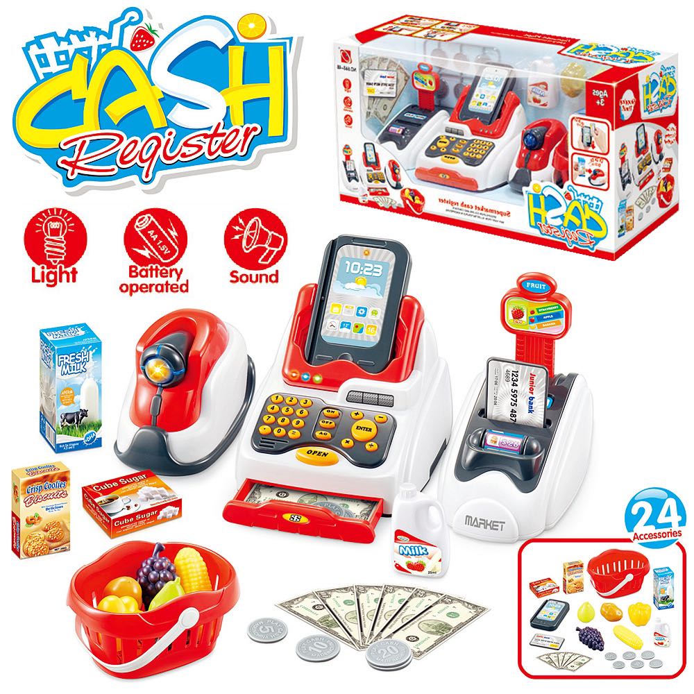 Cashier Toy Supermarket Shopping Kid Toys Cash Register Learning Kids ...