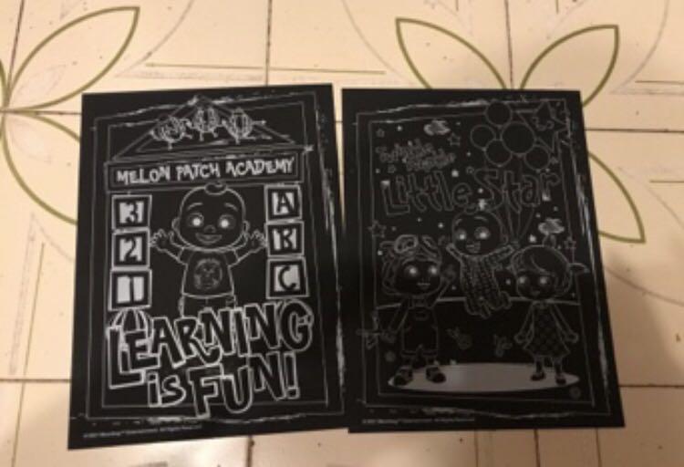Cocomelon Scratch Art Set, 興趣及遊戲, 書本 & 文具, 兒童書籍 - Carousell