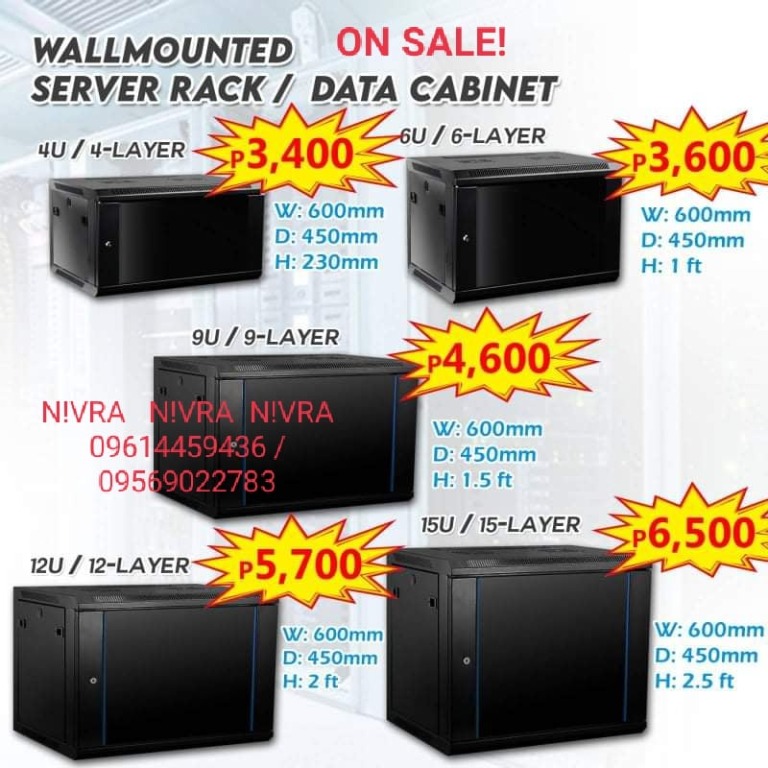 Data Network Cabinet 4U to 42U, Computers & Tech, Parts & Accessories ...