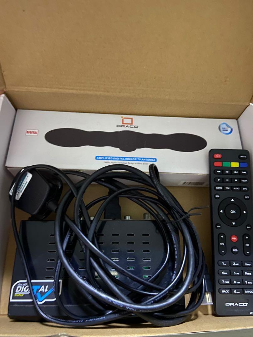 Draco Digital DVT-T2 receiver + new antenna + original remote control ...