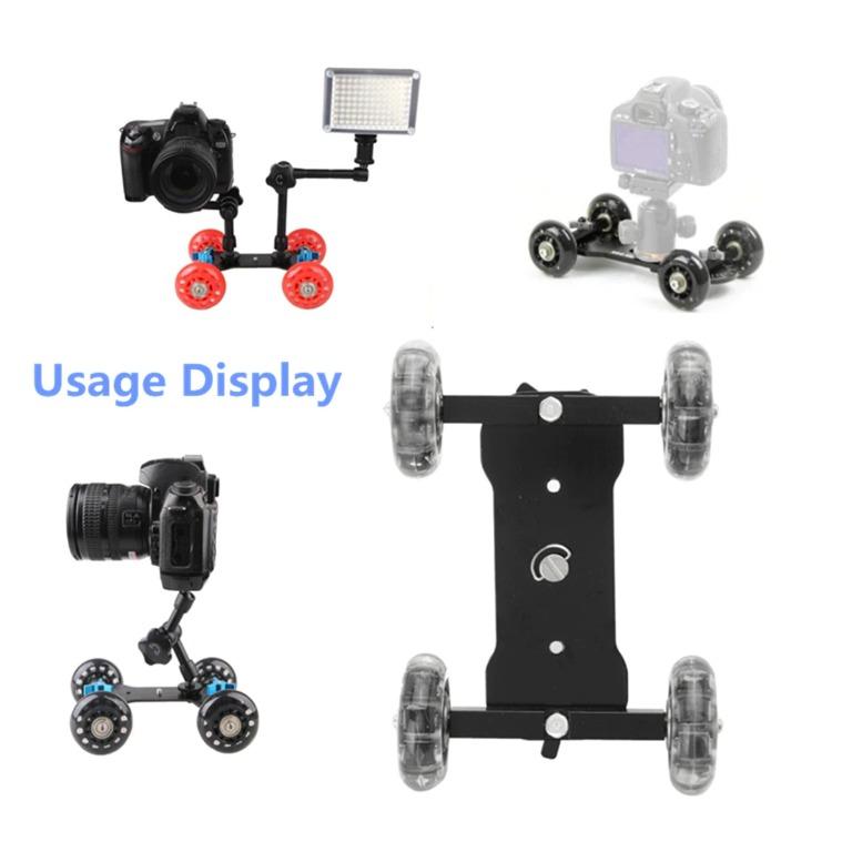 DSLR Desktop Camera Video Wheels Rail Rolling Track Slider Dolly Car ...
