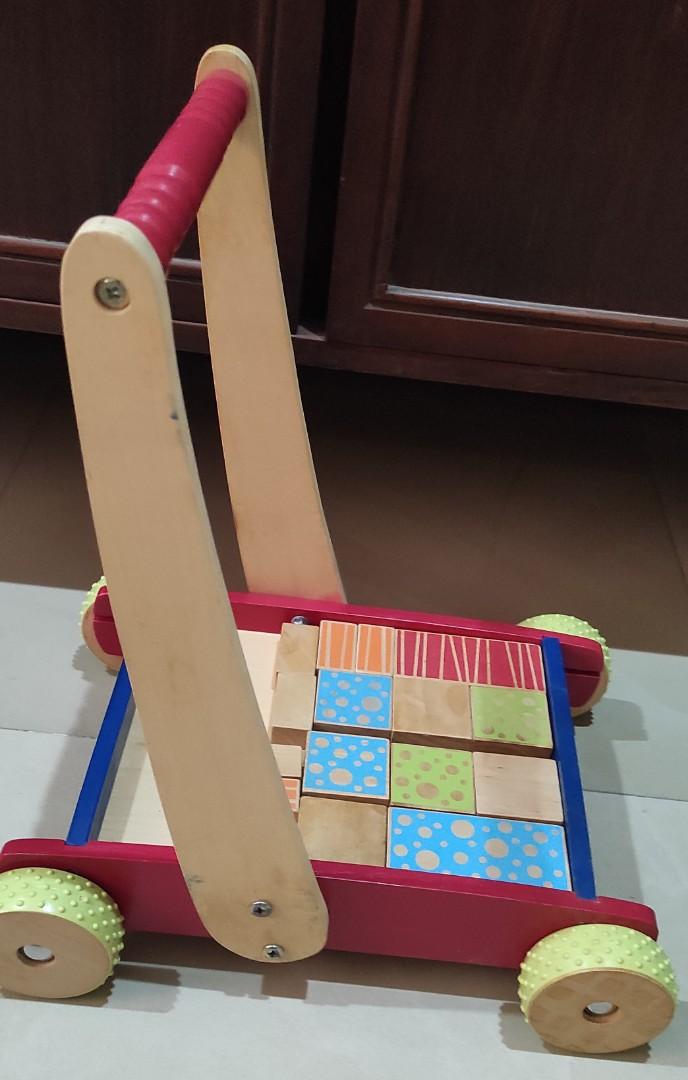 ELC Early Learning Centre Wooden Toddle Truck Baby Push Walker Wagon ...