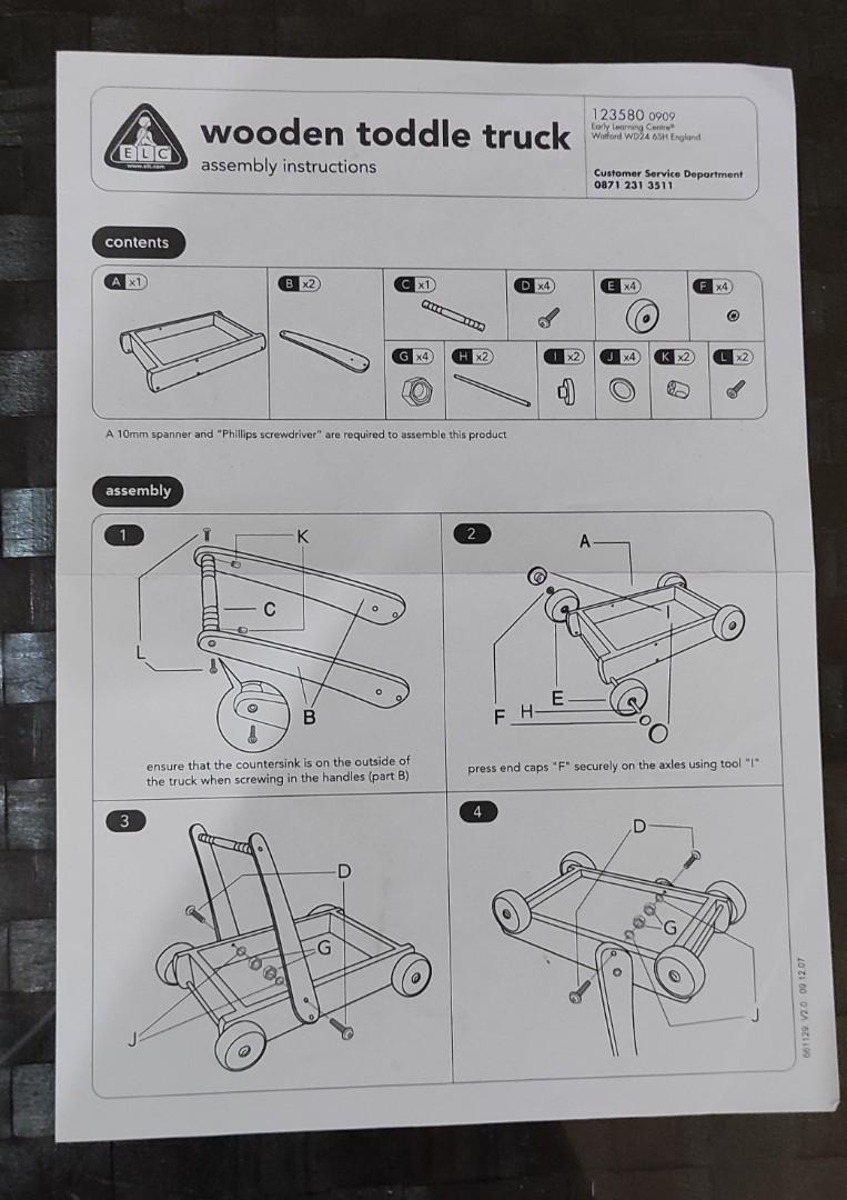 ELC Early Learning Centre Wooden Toddle Truck Baby Push Walker Wagon ...
