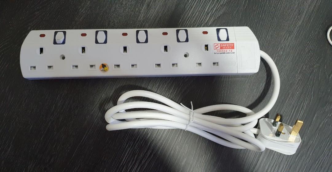 Extension Socket 5 way, TV & Home Appliances, Electrical, Adaptors ...