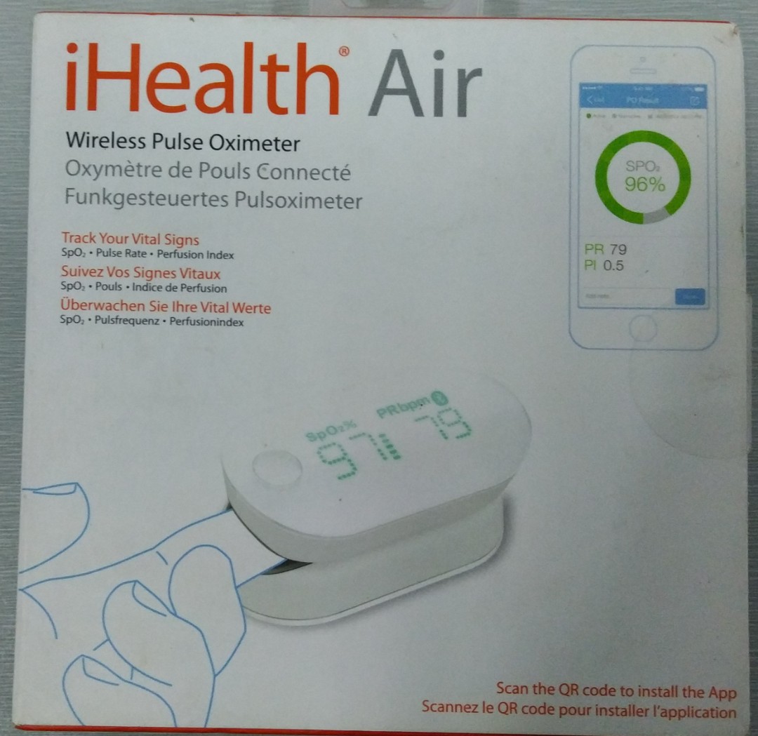 iHealth Air Wireless Fingertip Pulse Oximeter with Plethysmograph and ...
