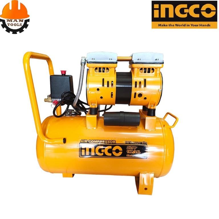 INGCO Air Compressor 1HP 24Liters Silent and Oil Free (ACS175241P ...