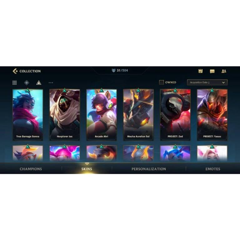League of Legends Wild Rift Acc 6 legendary skin 15 Epic Topup $400 ...
